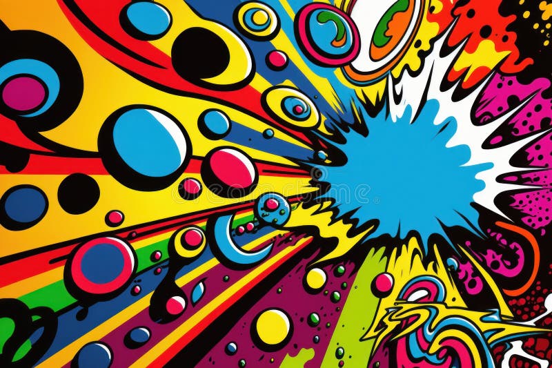 Abstract Colorful Pop Art Background: Vibrant Design, Generative Ai ...