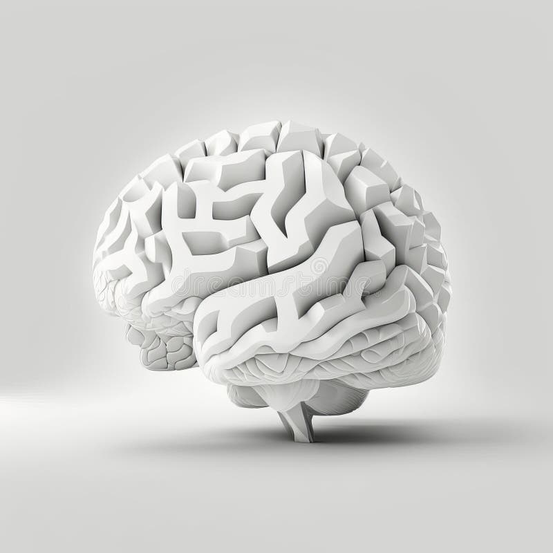 Minimalist White Brain on Empty Background: Clean and Simple Concept ...
