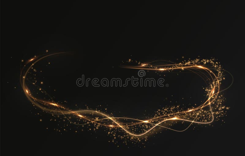 Stock Illustration Featuring a Glowing Gold Spiral Light Effect ...