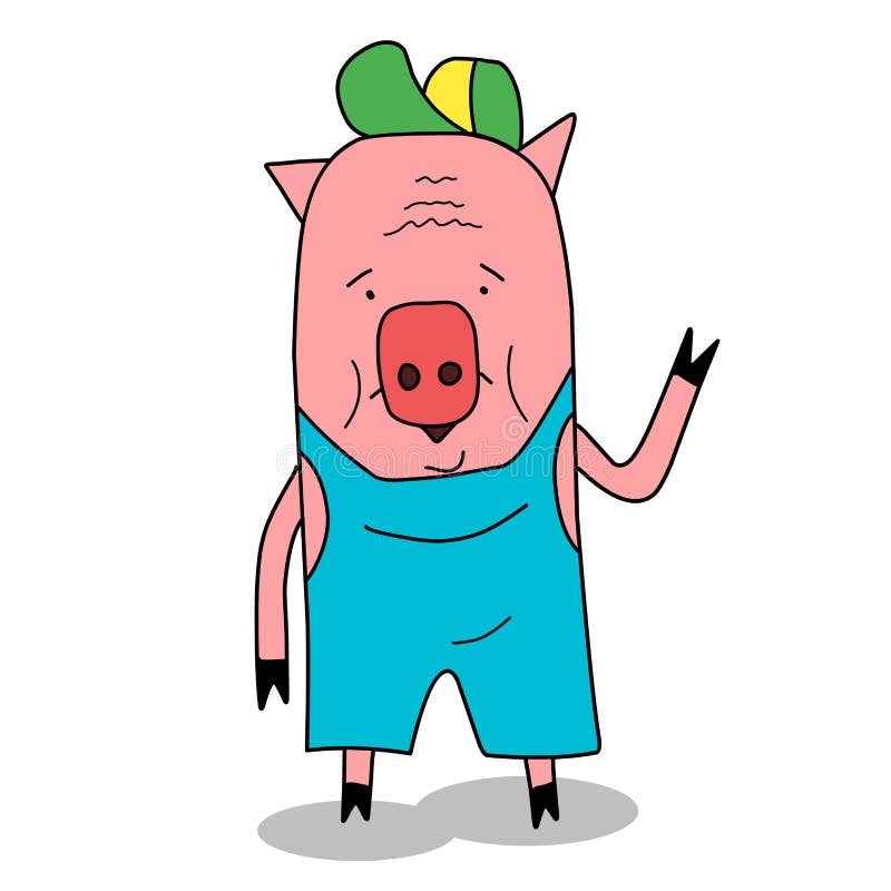 Stock Illustration Funny Pig in Cap Stock Vector - Illustration of ...