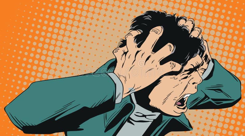 Man Screams in Horror. Stock Illustration. Stock Vector - Illustration ... Man Screams in Horror. Stock Illustration. Stock Vector - Illustration ...