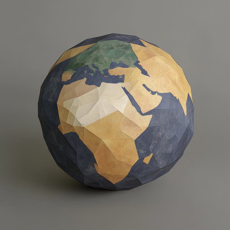 A Stock Illustration of a Triangle-shaped Geometric Earth Globe Set ...