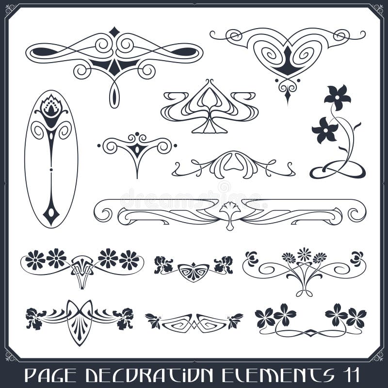 Vector Set of Calligraphic Design Elements and Page Decor Stock Vector ...