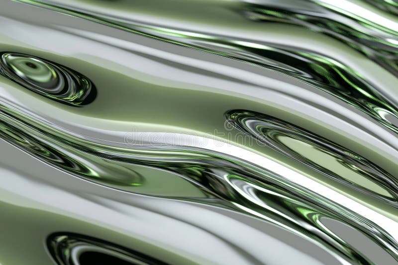 Stock Illustration of a Wavy Texture with an Abstract Silver and Green ...
