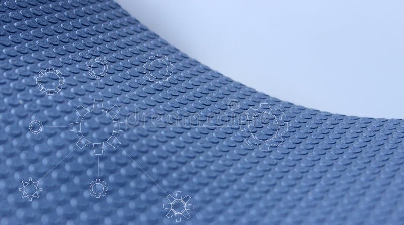 Blue Elastic Insulation Material Under Thin Contours of Mechanical Draw ...