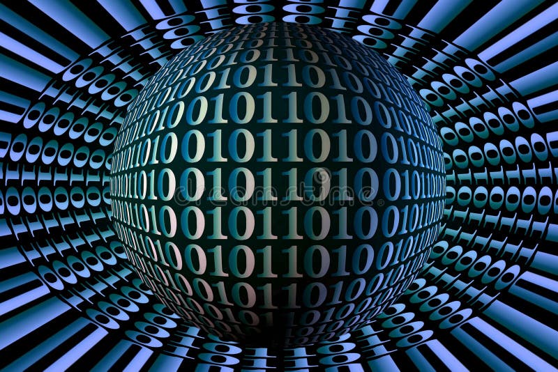 Stock Image of Binary Code Sphere Stock Illustration - Illustration of ...
