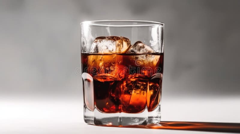 Refreshing Glass Of Ice Cold Cola On A Pristine White Surface A Thirst