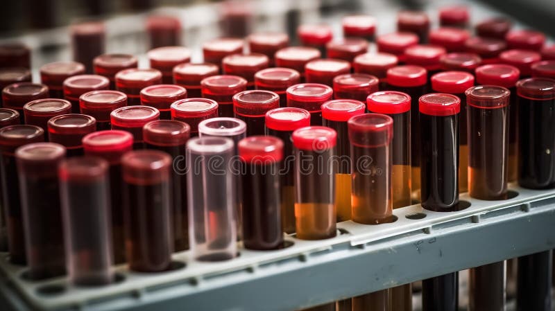Collection of Medical Blood Samples in a Laboratory Stock Illustration ...