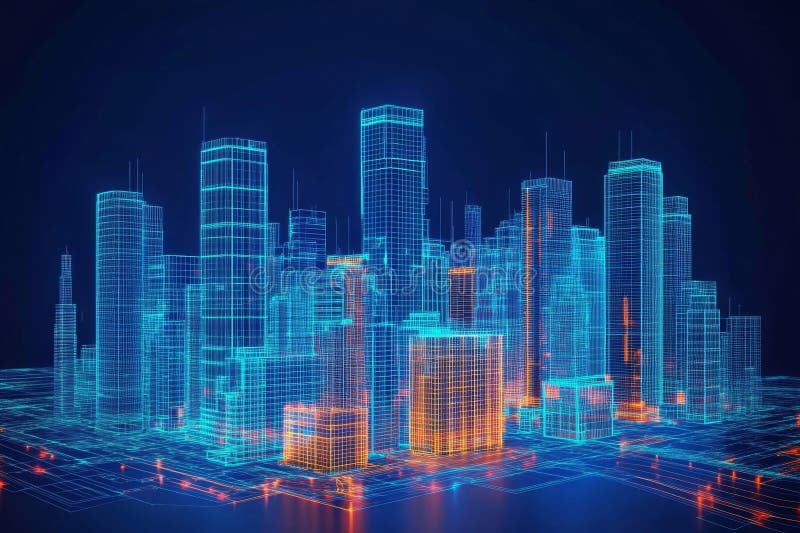 Stock Image of Construction Engineers in a Digital Illustration of ...