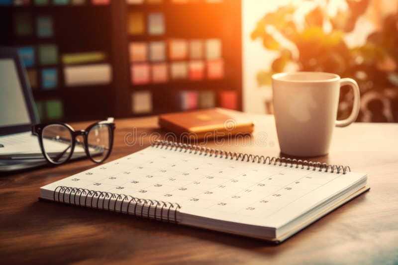 Stock Image of a Content Calendar for Planning, Concept of daily ...