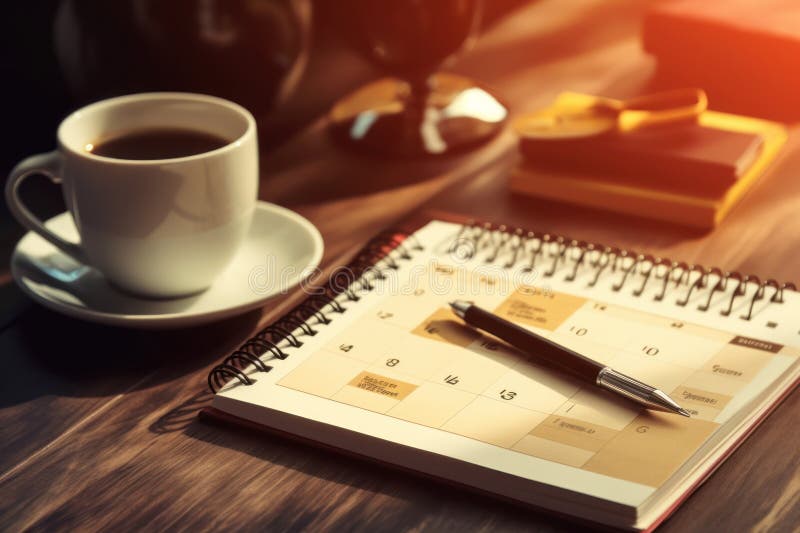Stock Image of a Content Calendar for Planning, Concept of daily ...
