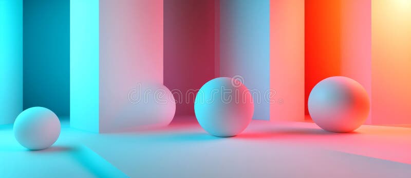 Stock Image of a 3D Visualization of a Pastel-colored Geometric Shape ...