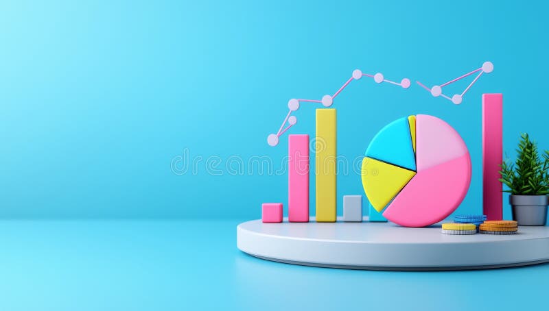 An Stock Image Depicting a Business Report with Various Graphs and ...