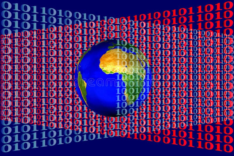 Stock Image of Earth in Binary Code Stock Illustration - Illustration ...
