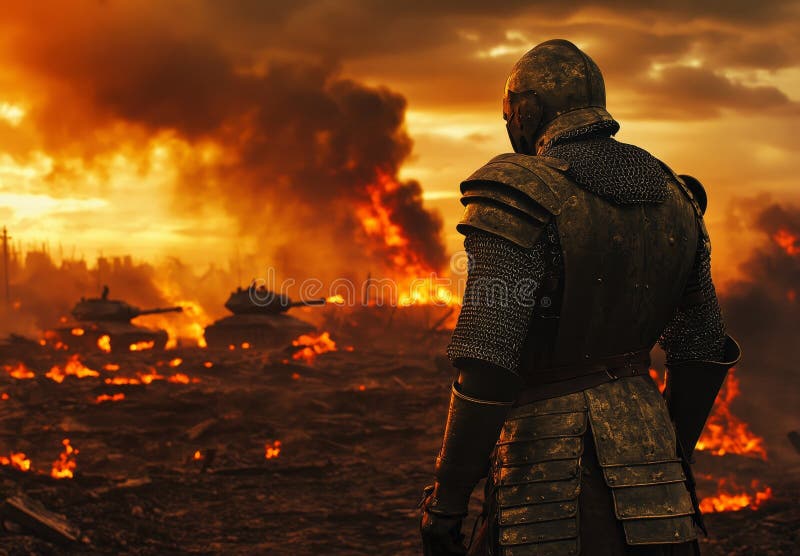 This Stock Image Features a Knight Clad in Complete Armor from the ...