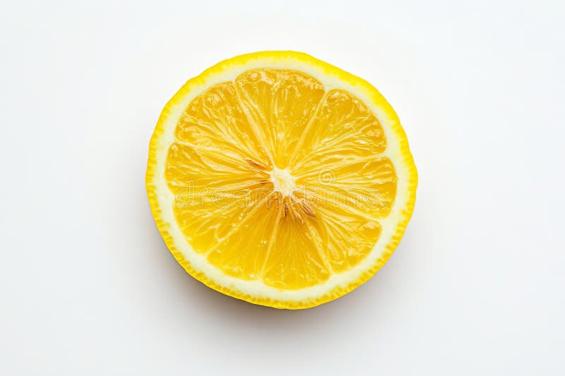 The Stock Image Features a Single Fresh Yellow Lemon Fruit Set Against ...