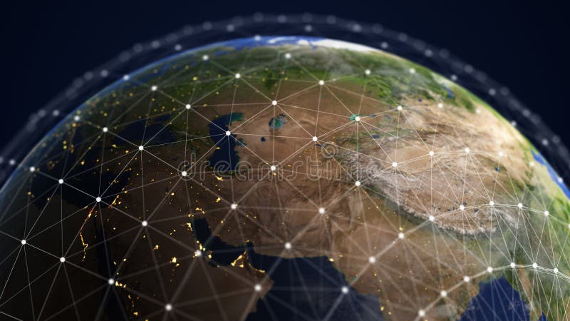 Network Technology for Global Communication Stock Illustration ...