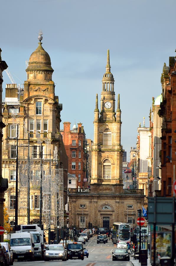 Glasgow / Scotland - June 20, 2018: View of the Gordon Street in ...