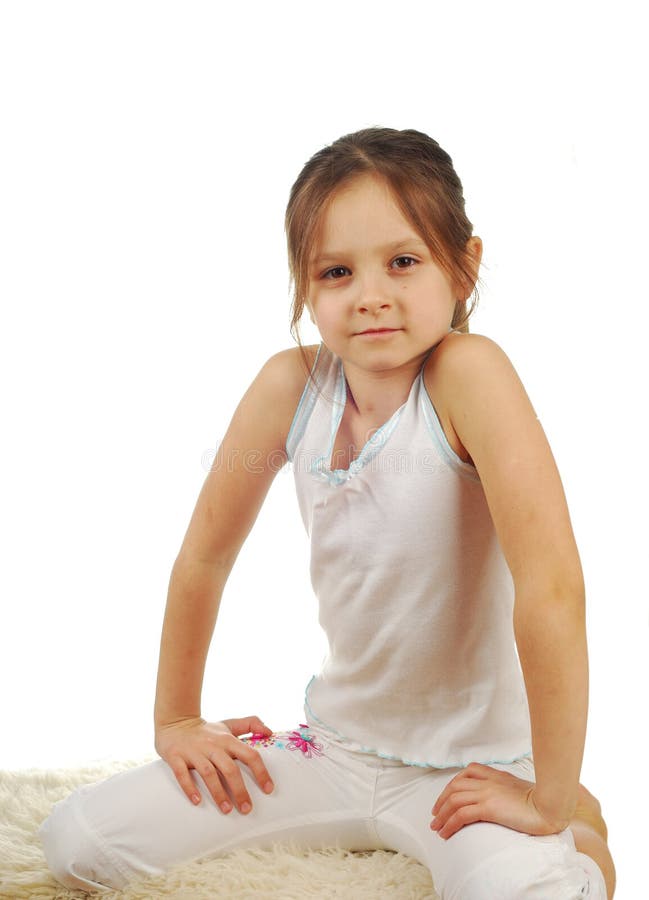 Stock Image of Happy Girl, Isolated on White Stock Photo - Image of ...