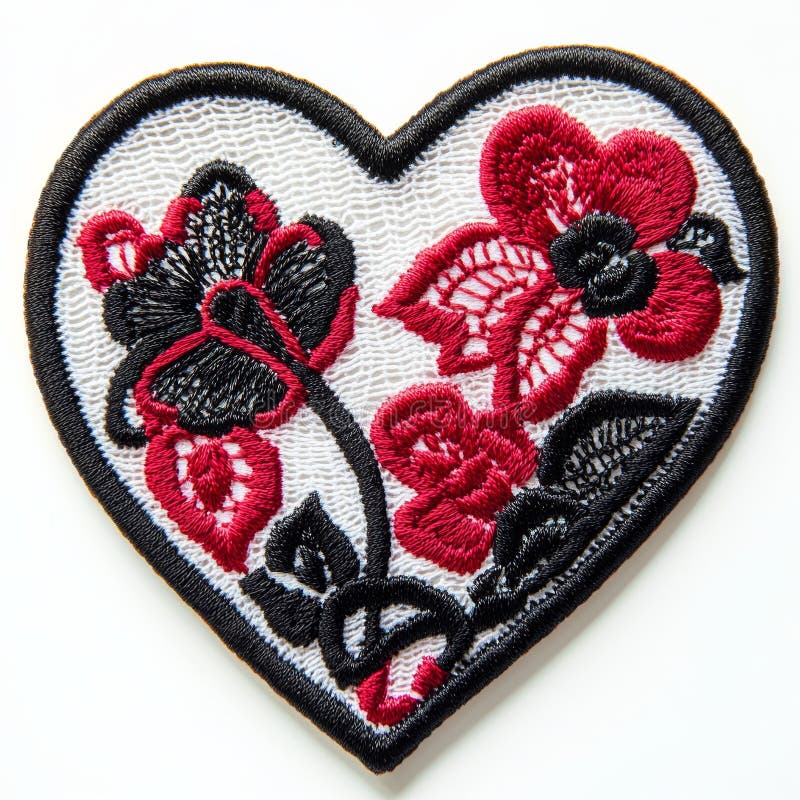 Stock Image of a Heart Patch Badge with an Isolated Transparent ...