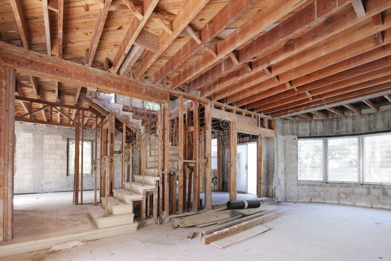 Stock Image Home Interior Under Construction Stock Photo - Image of ...