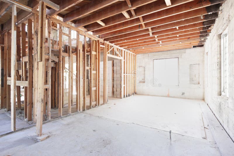 Interior Under Construction Stock Photo - Image of city, industrial ...