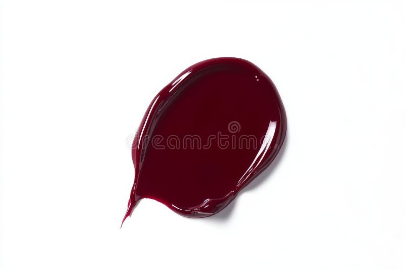 Stock Image of Isolated Dark Red Thick Paint Brush Stroke on White or ...