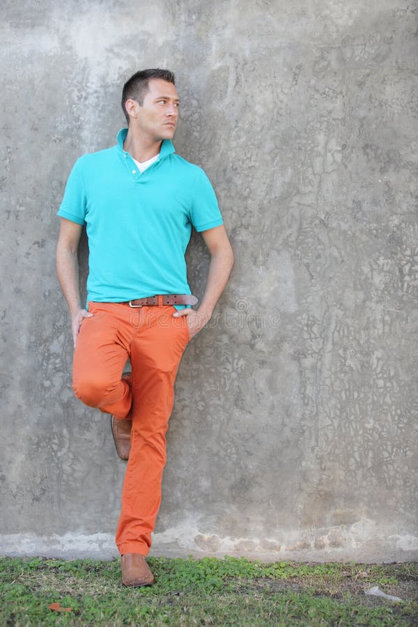 Stock Image of a Male Model Posing in the Park Stock Photo - Image of ...