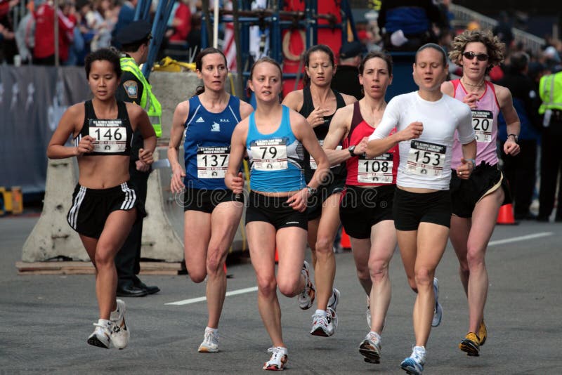 Stock Image of People Running in City Marathon Editorial Photo - Image ...