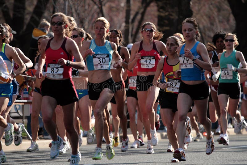 Stock Image of People Running in City Marathon Editorial Photography ...