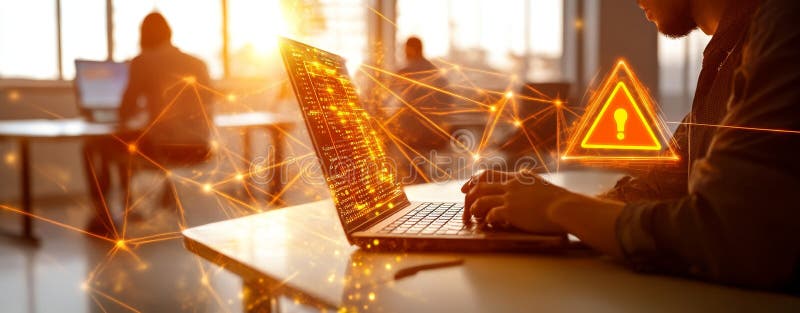 Stock Image of a Person Using Their Laptop in an Office Setting with ...