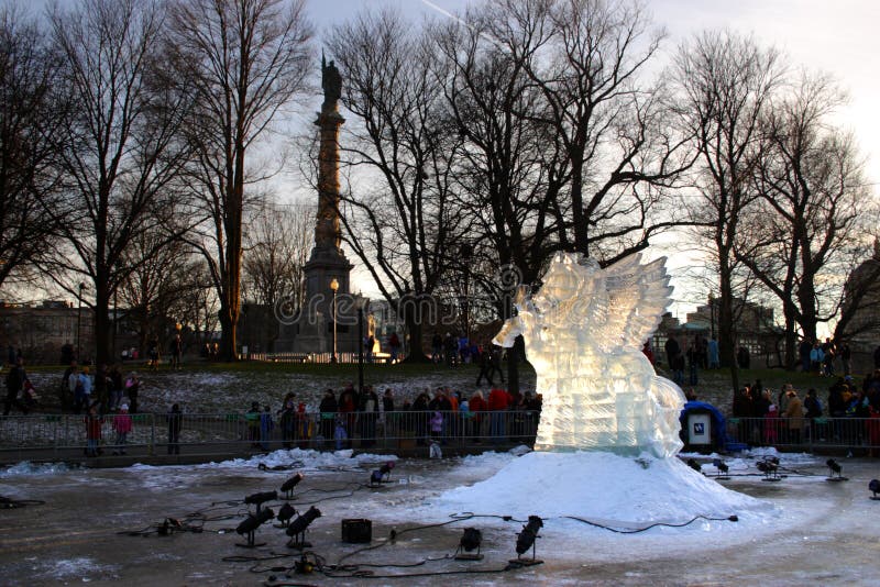 Stock Image of a Snowing Winter at Boston, Massachusetts, USA Editorial ...