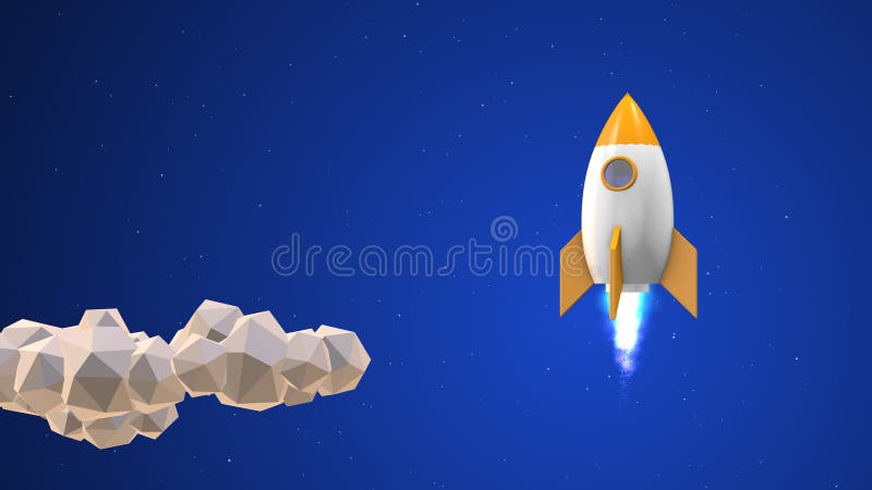 Spaceship Launch into the Sky Stock Illustration - Illustration of ...