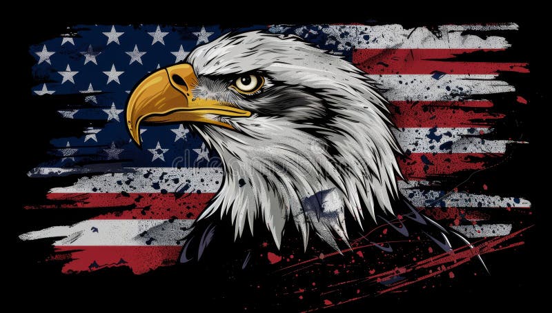 Stock Image of USA Flag with Eagle and Patriotic Back Stock ...