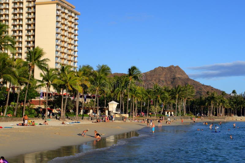 Stock Image of Waikiki Beach, Honolulu, Oahu, Hawaii Editorial Stock ...
