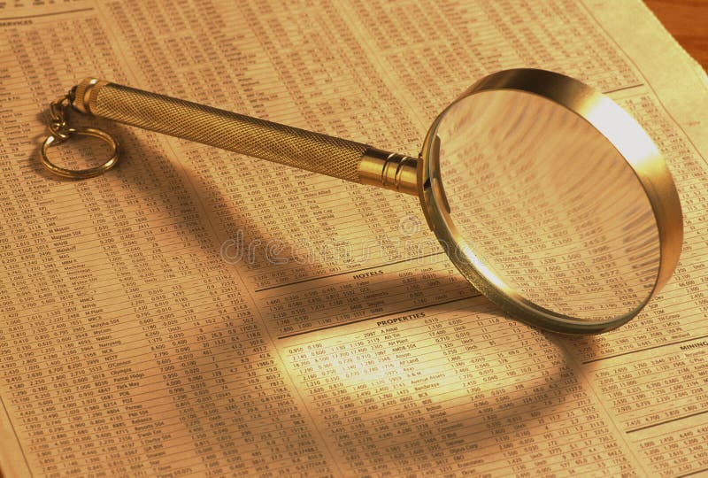 Stock Index Under Magnifying Glass Stock Image - Image of look ...