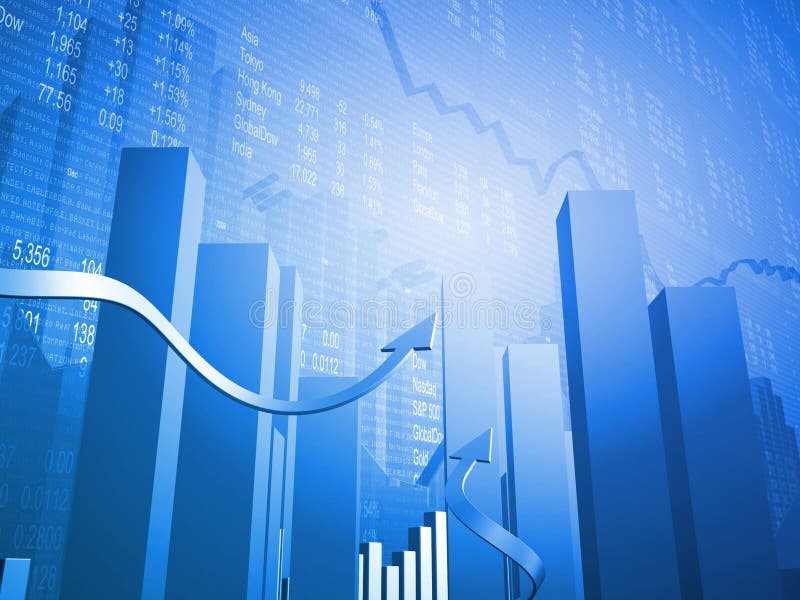 Stock Indicators with 3D Up Arrows Stock Illustration - Illustration of ...