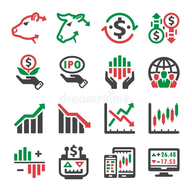 Stock and Investment Icon and Illustration Stock Vector - Illustration ...