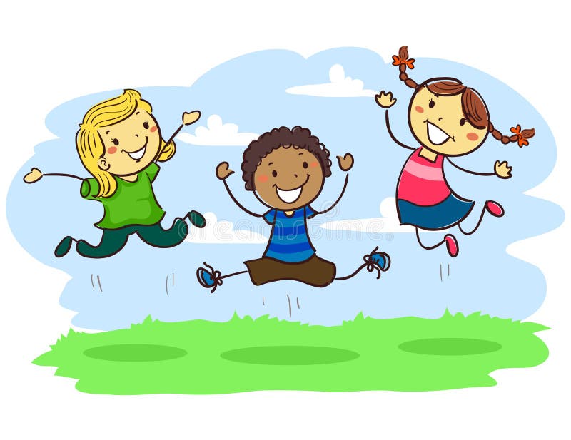 Stock-Kinder, Die Zusammen Springen Vektor Abbildung - Illustration von ...