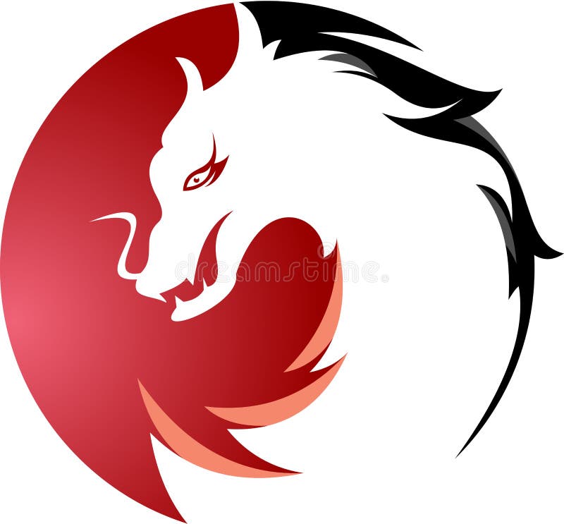 Logo Red Dragon. Stylized Geometric Figure of Red Triangles Stock ...