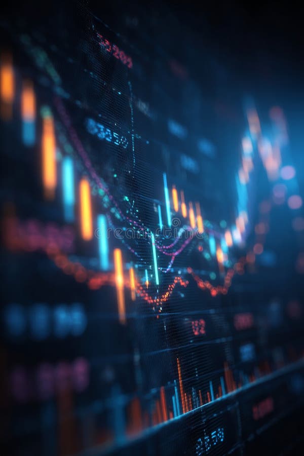 Colorful Candlestick Chart Displays Stock Photos - Free & Royalty-Free ...