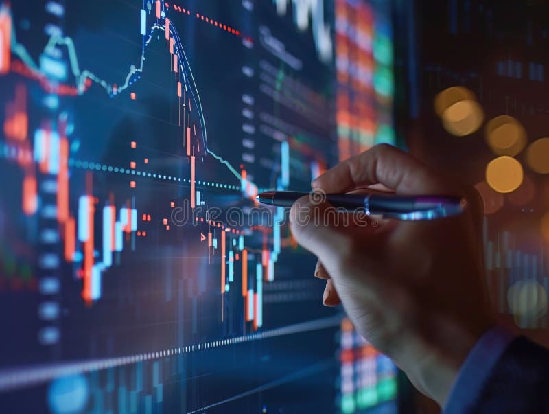 A Stock Market Analyst Annotating a Graph with Future Trend Predictions ...