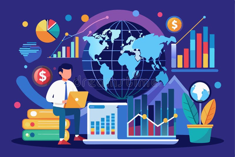 A Stock Market Analyst Evaluates Global Data Trends Using Charts ...