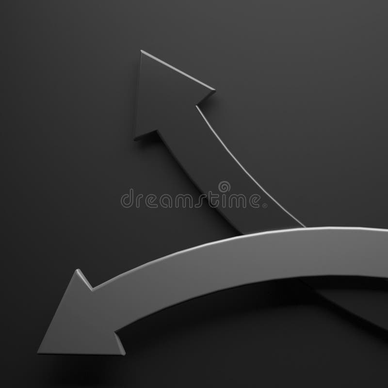 Stock Market Arrow Up or Down on Dark Background Stock Illustration ...