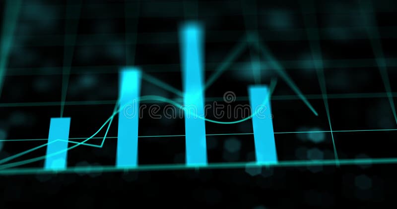 Stock Market, Blue and Growth of Finance with Bar Graph for Supply Chain, Commodity Price ...