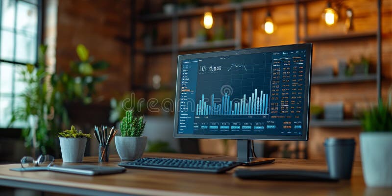 Stock Market Broker Analyzing Mineral Commodity Trading Charts on ...