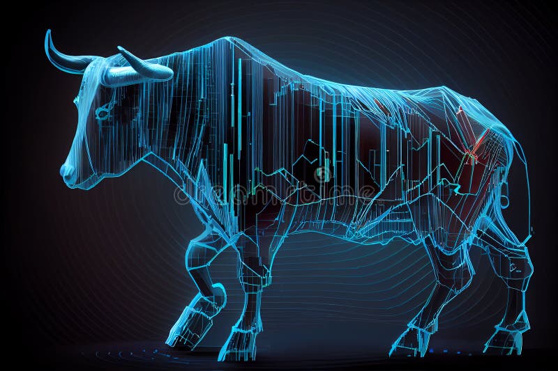 Stock Market Bull Market Trading Chart.generative Ai Stock Illustration ...