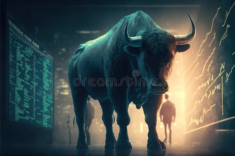 Stock Market Bull Market Trading Concept. Generative AI Stock ...