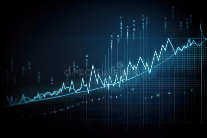 Stock Market Chart on a Blue Background Stock Illustration ...