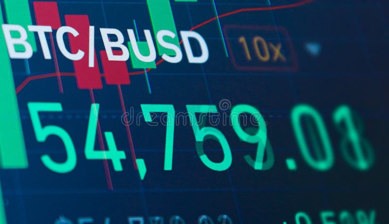 Stock Market Chart on Blue Background. Share Drop Down and Stock Up ...